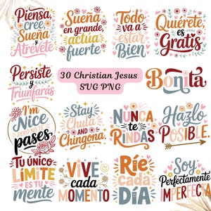Spanish Latina Motivational Quotes SVG Bundle: (digital Download) - Etsy