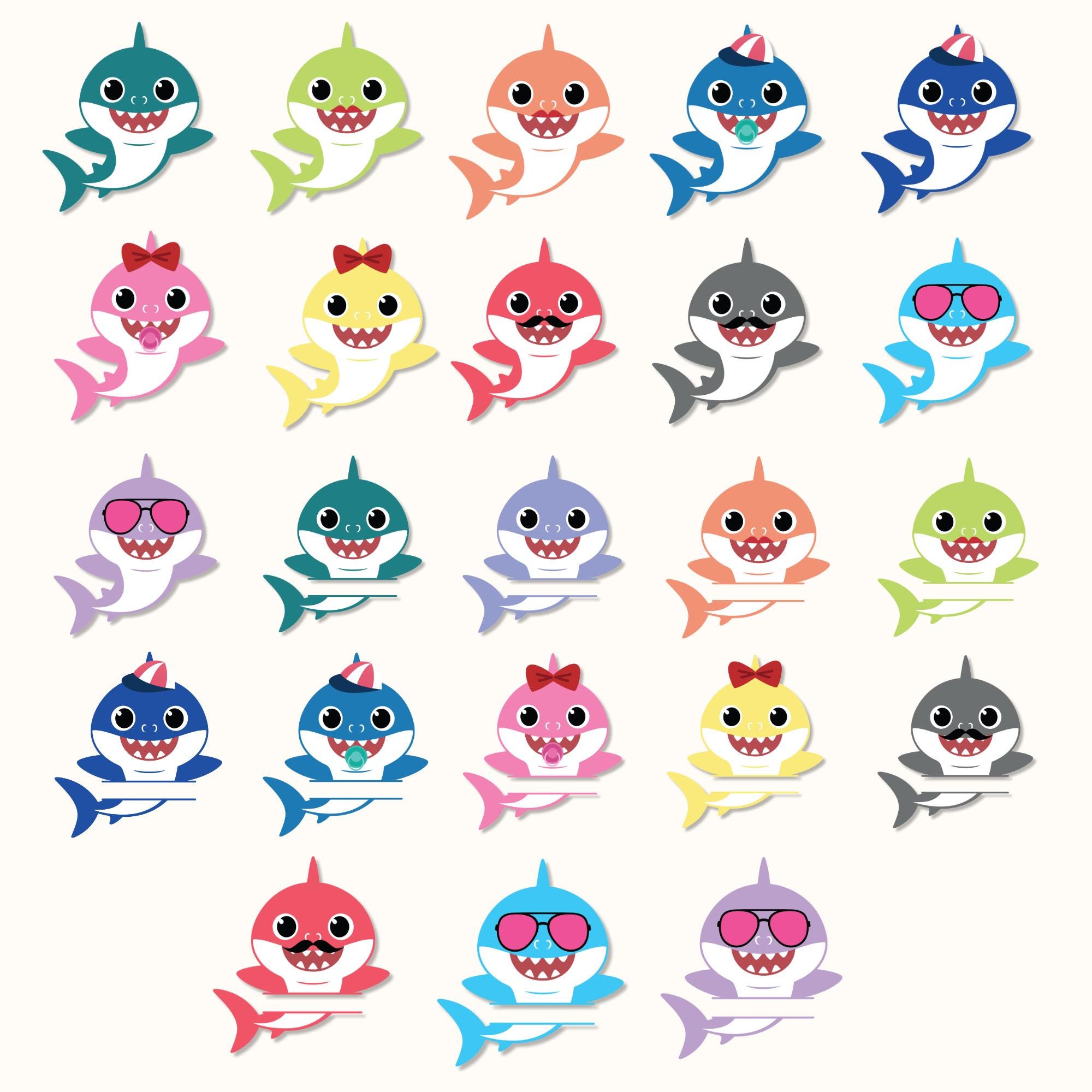 Shark Family SVG Bundle | Cute Clipart Designs (digital Download) - Etsy