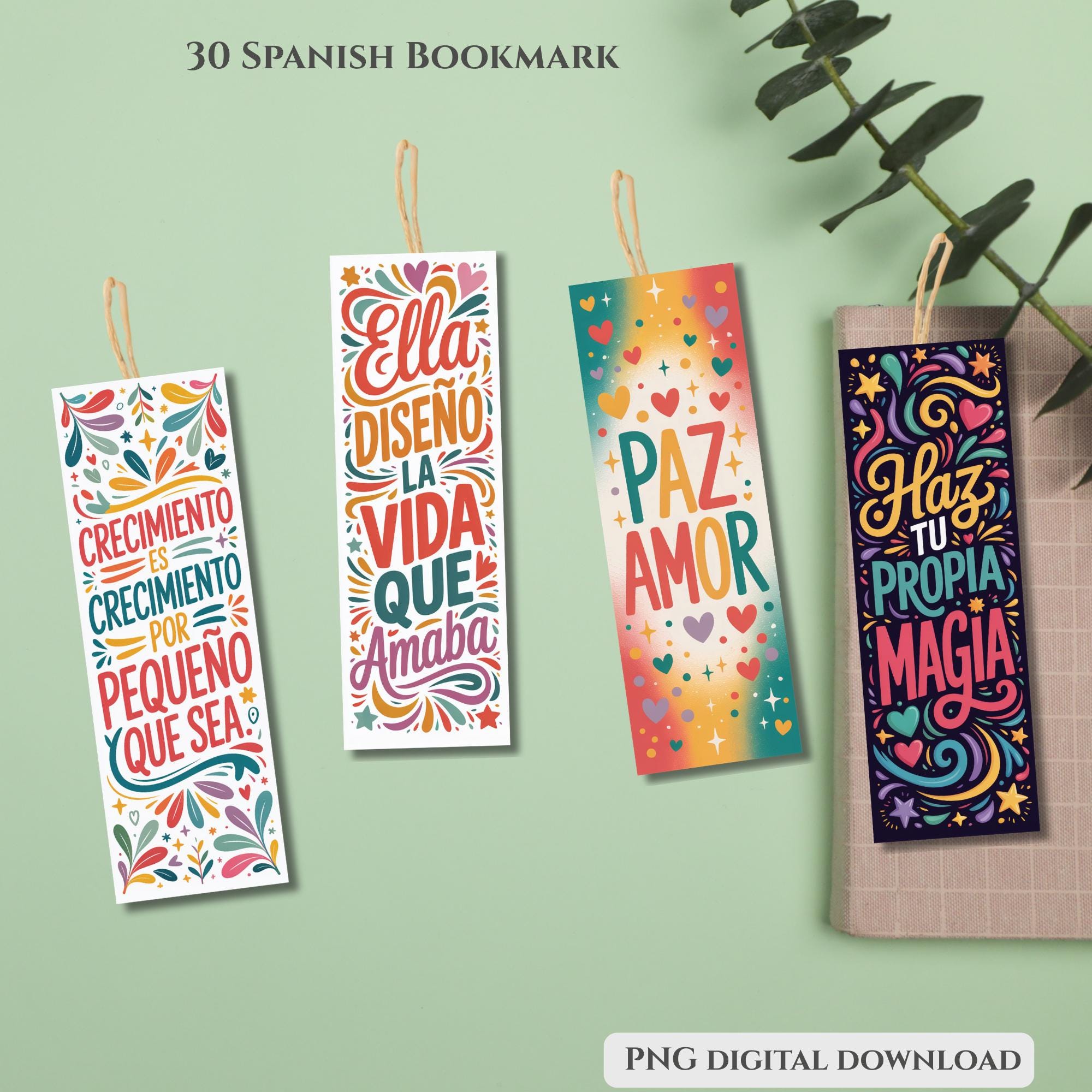 30 Spanish Motivation Bundle Inspirational Frases Bookmark (digital ...