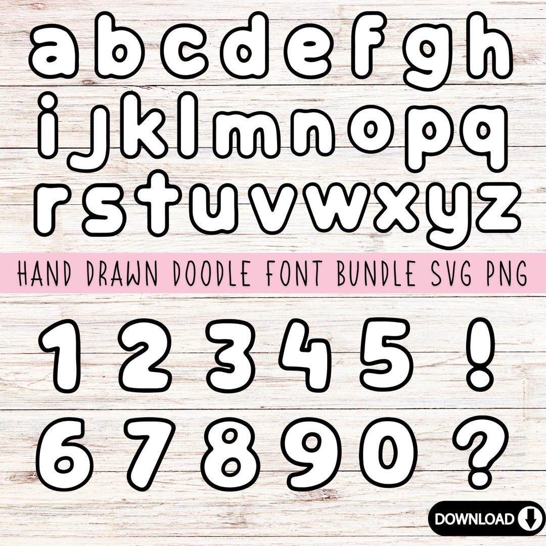 Bundle Doodle Font SVG | Handwritten Font SVG | Outline Font SVG ...