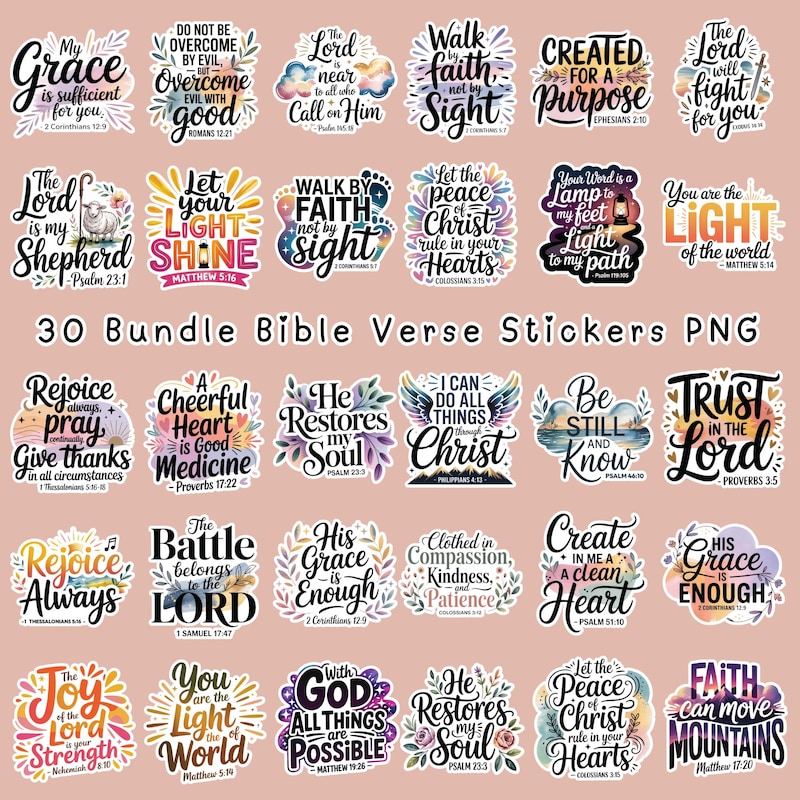 Bible Verse Stickers - Etsy