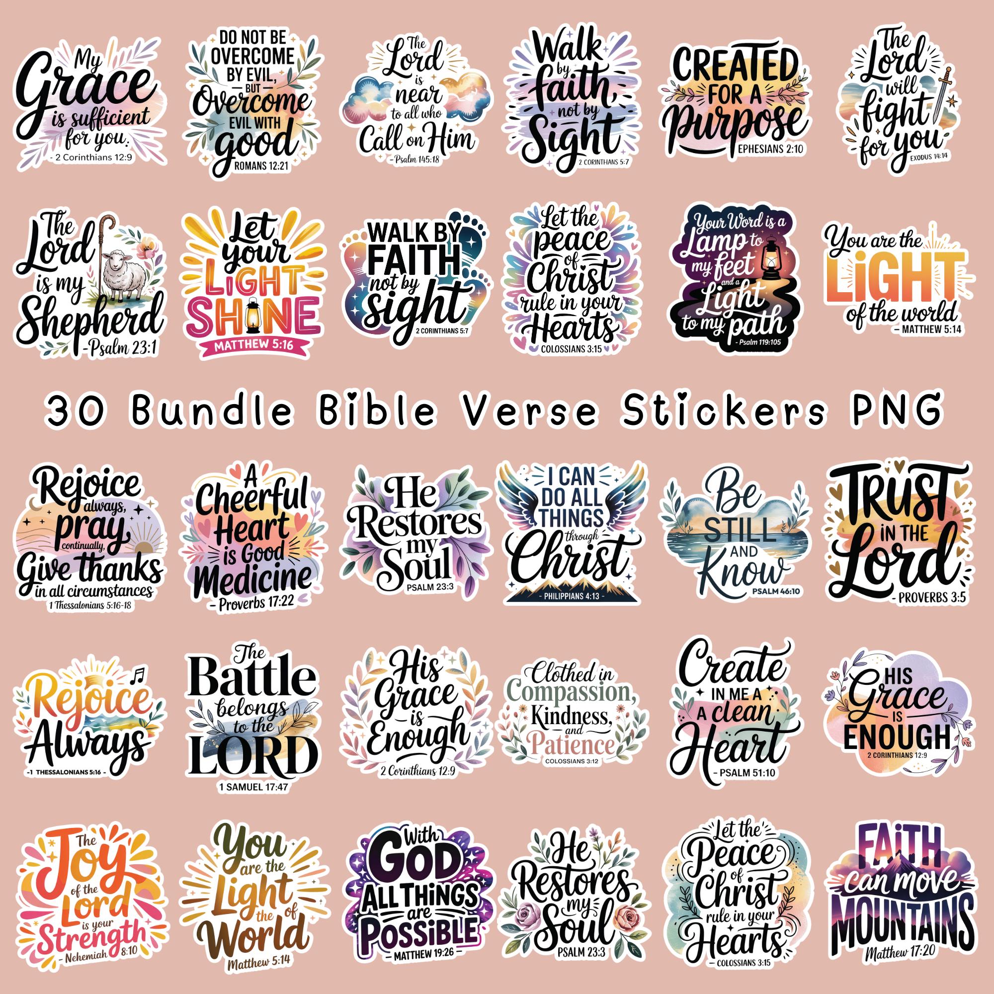 30 Watercolor Bible Verse Digital Stickers (digital Download) - Etsy