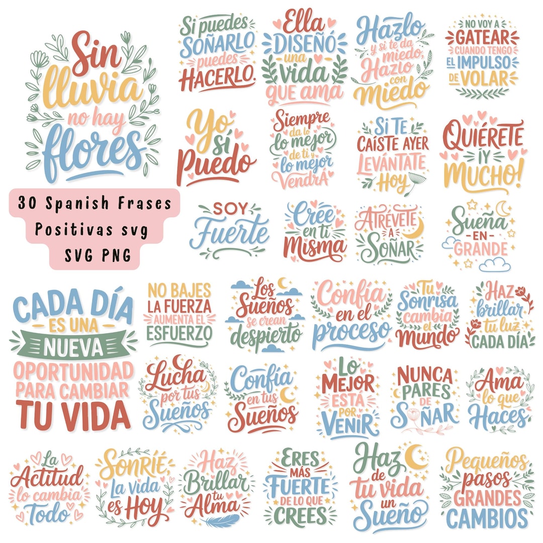 Spanish Motivational Quotes SVG Bundle: Empowered Latina Frases ...