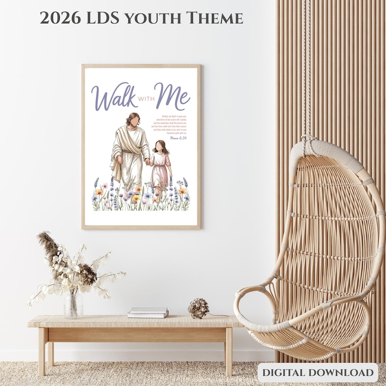 Walk With Me Printable Posters Card : 2026 Youth Theme (digital ...