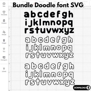 Bundle Doodle Font SVG | Handwritten Font SVG | Outline Font SVG | Outline Doodle Letters ...