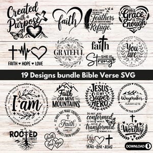 Faith SVG Bundle SVG Design Bundle | Bible Verse Religious SVG ...
