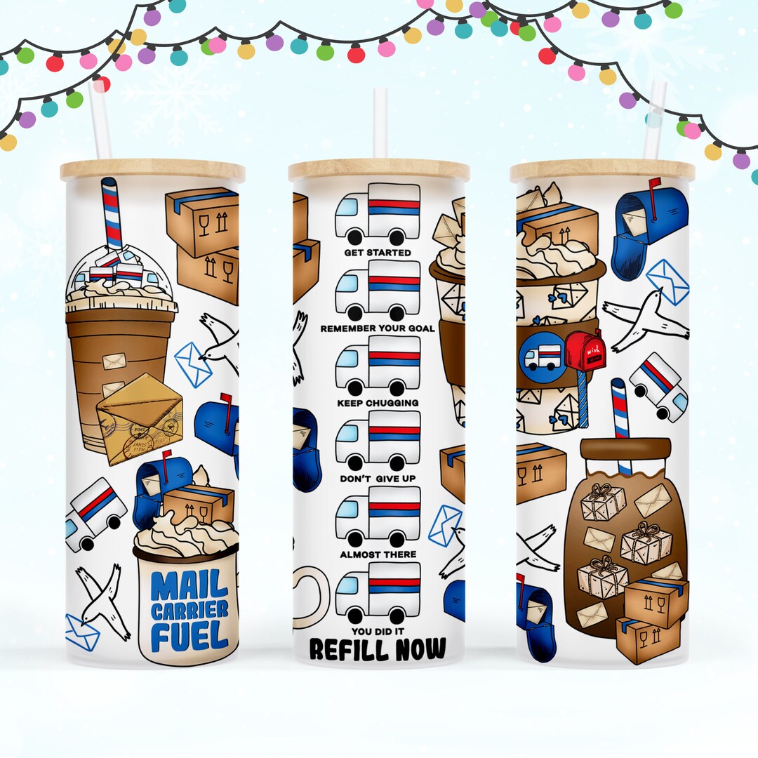 20 25 Oz Skinny Tumbler Sublimation and Frosted Glass Hand Drawn Water ...