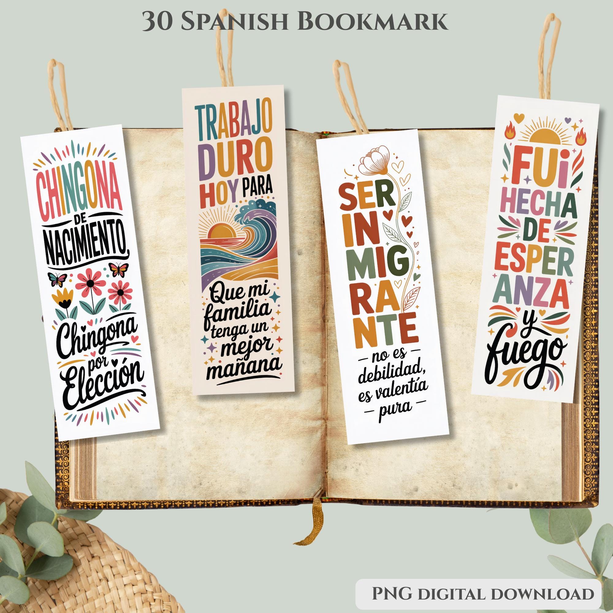 30 Spanish Motivation Bundle Inspirational Frases Bookmark (digital ...