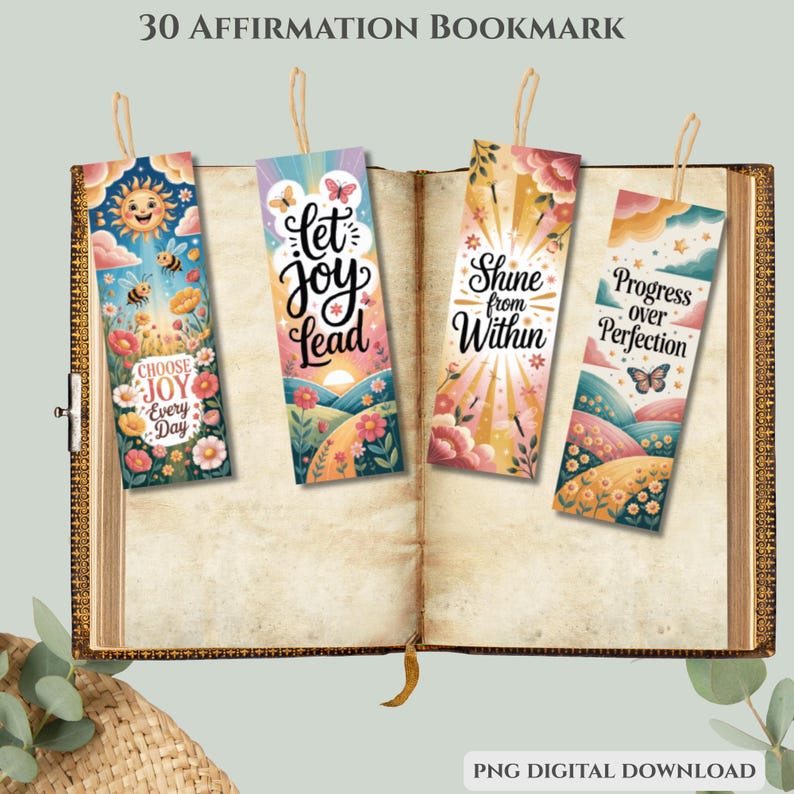 30 Bundle Positive Affirmation Motivational Bookmark (digital Download ...