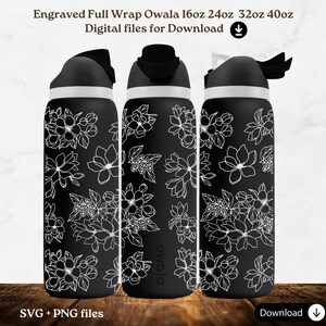 Owala Tumbler Flower Laser Engraving Template: SVG & PNG (digital ...