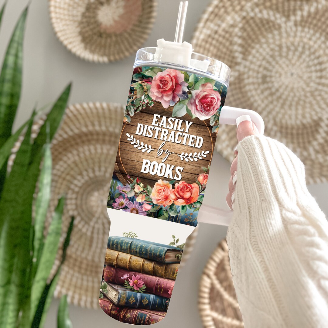 2 Designs 40oz Quencher Stanley Full Wrap Gift for Book Lover | Easily ...