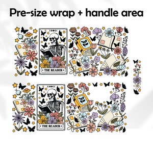 2 Designs 40oz Quencher Stanley Wrap Tumbler the Reader Booktrovert SVG ...