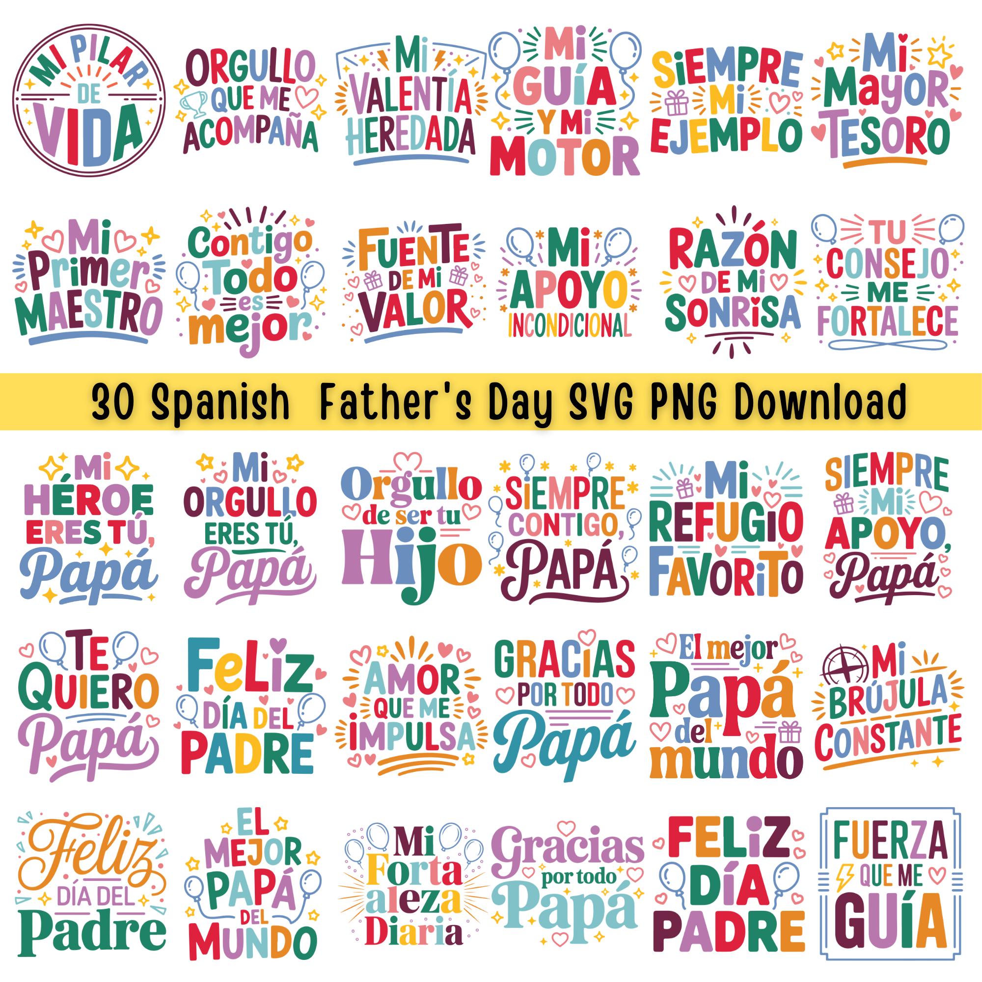 30 Spanish Father's Day Dia Del Padre Designs (digital Download) - Etsy