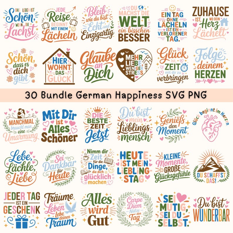 30 German Saying Positive Spruche SVG PNG (digital Download) - Etsy ...