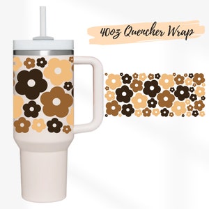 2 Designs 40oz Quencher Stanley Tumbler Wrap Tumbler Boho Flower ...