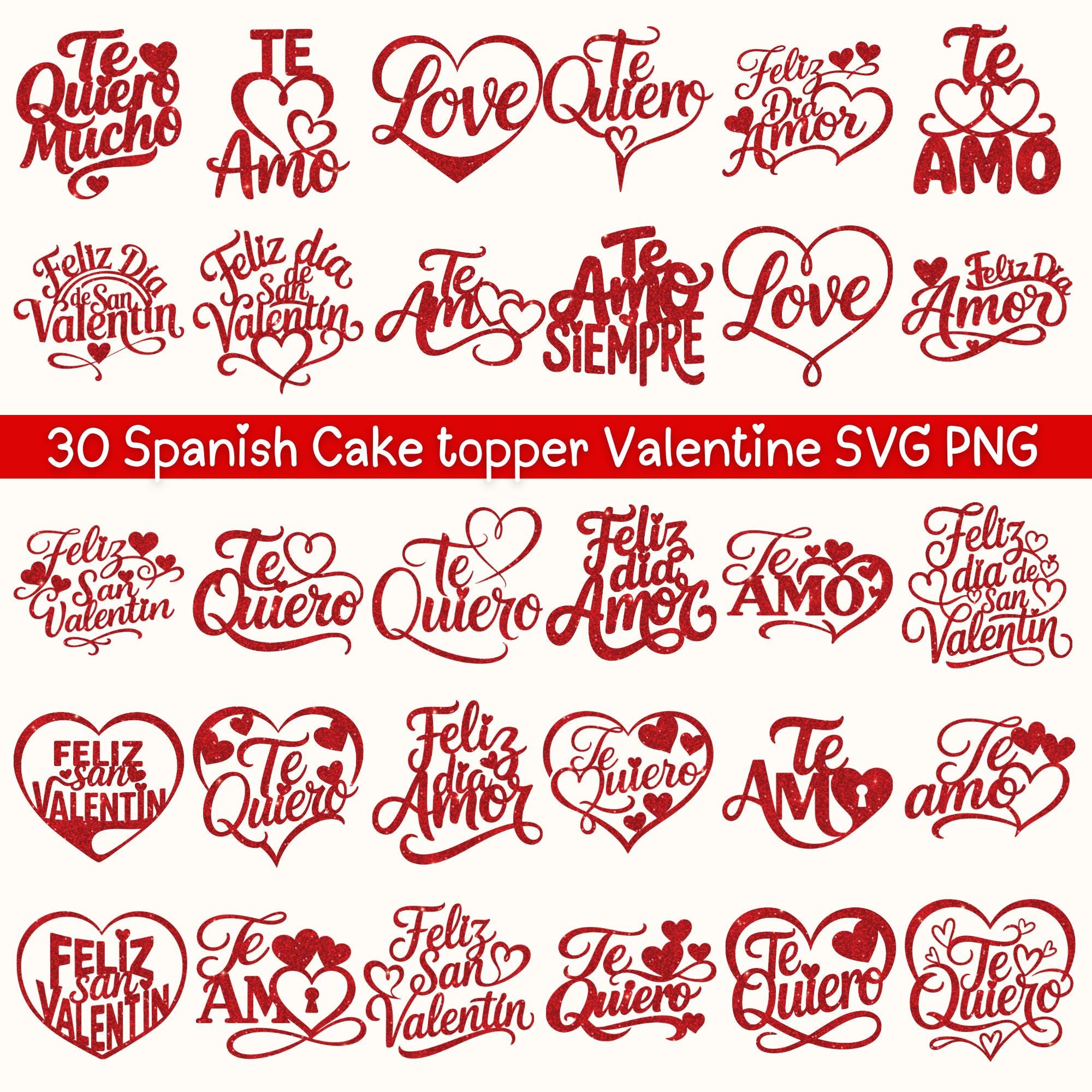 30 Spanish Besos Valentin SVG PNG Valentine Day (digital Download) - Etsy