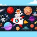 Kids Water Bottle 12 Oz Astronaut Rocketship Sublimation Birthday Gift ...