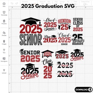 25 Senior 2025 SVG Bundle | Graduation Cap SVG | Proud Graduate Family ...