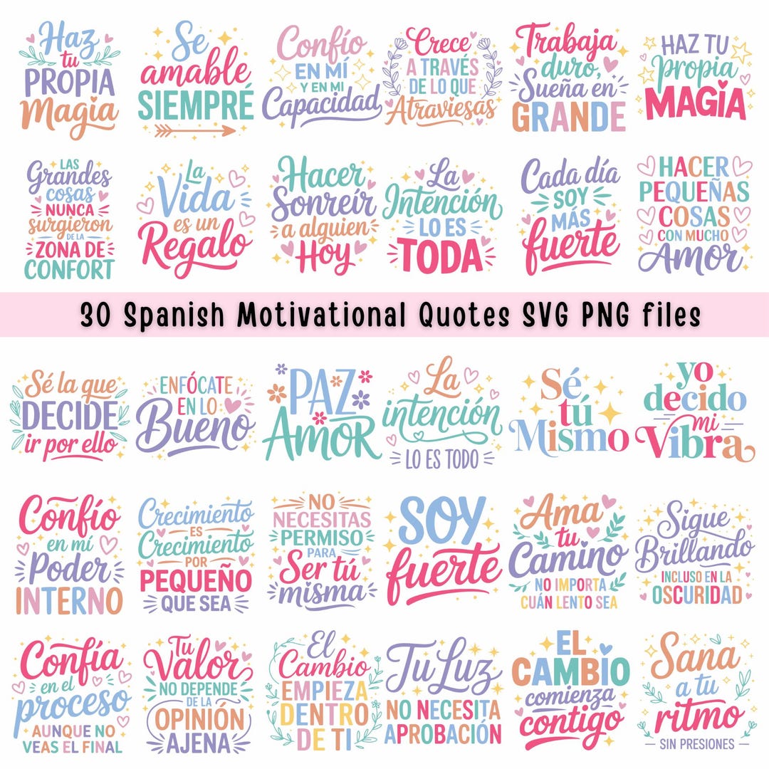 30 Spanish Motivational Quotes Bundle: Inspirational Frases Iglesias ...
