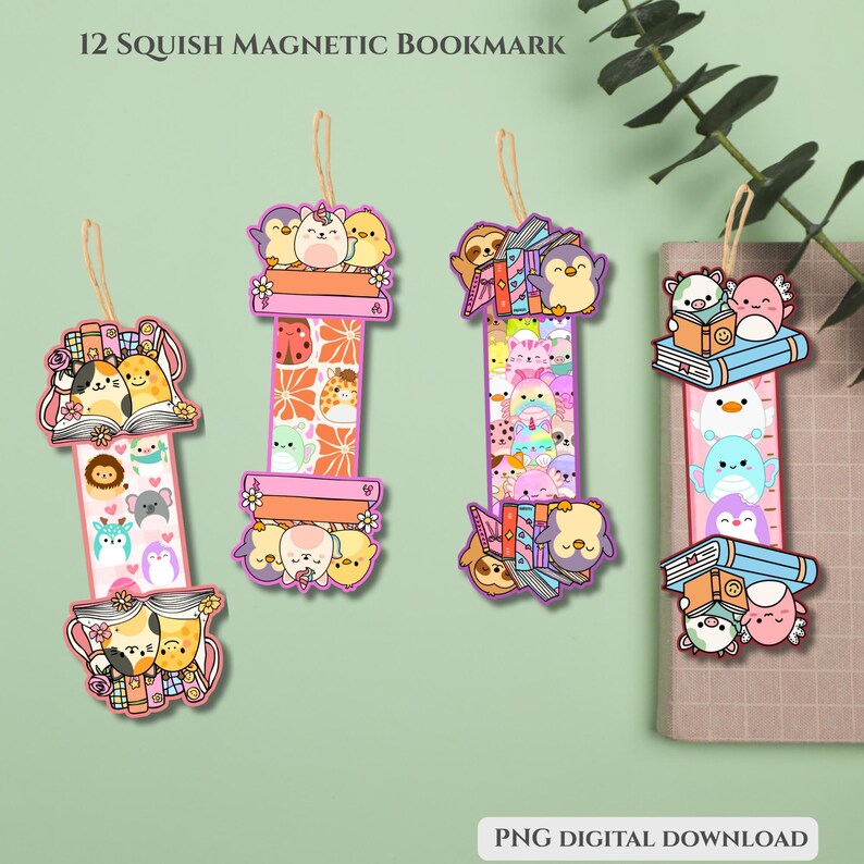 12 Magnetic Squishmallow Girl Squish Lover Bookmark (digital Download ...