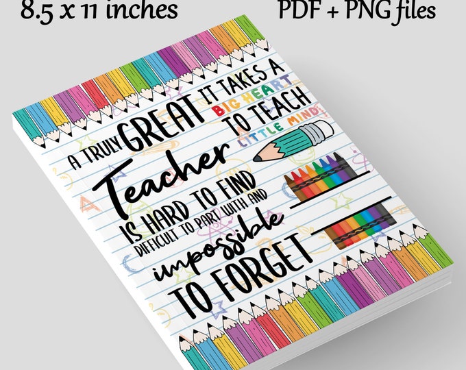 Teacher Book Cover 8.5 X 11 Inches Notebook Journal Cover - Etsy