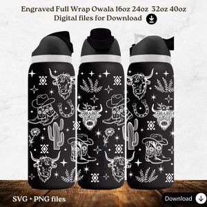Cowgirl Owala Tumbler Engraving: Western Flower Laser Template (SVG) - Etsy