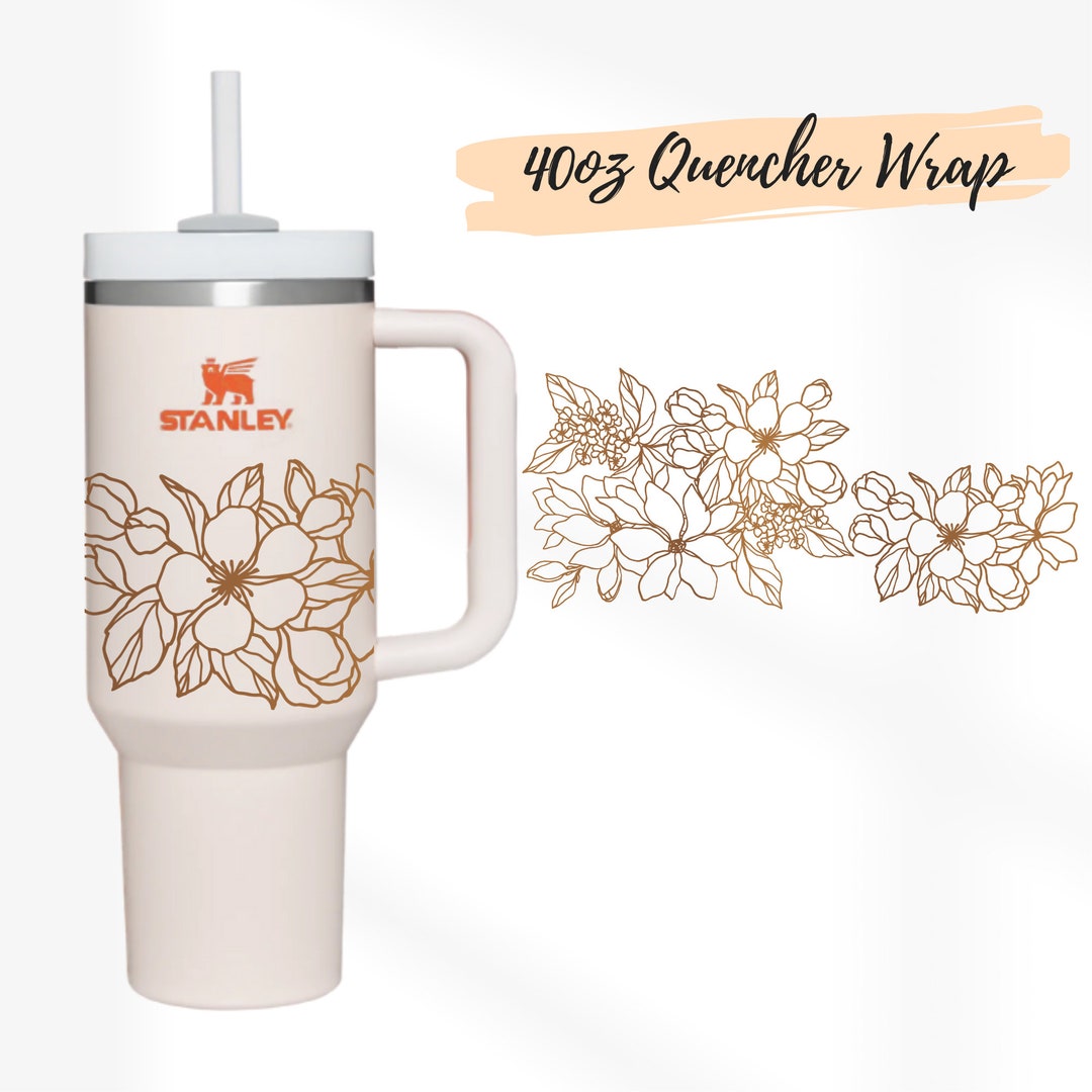 Boho Floral Stanley Tumbler Wrap: 40oz Quencher SVG Template (digital ...