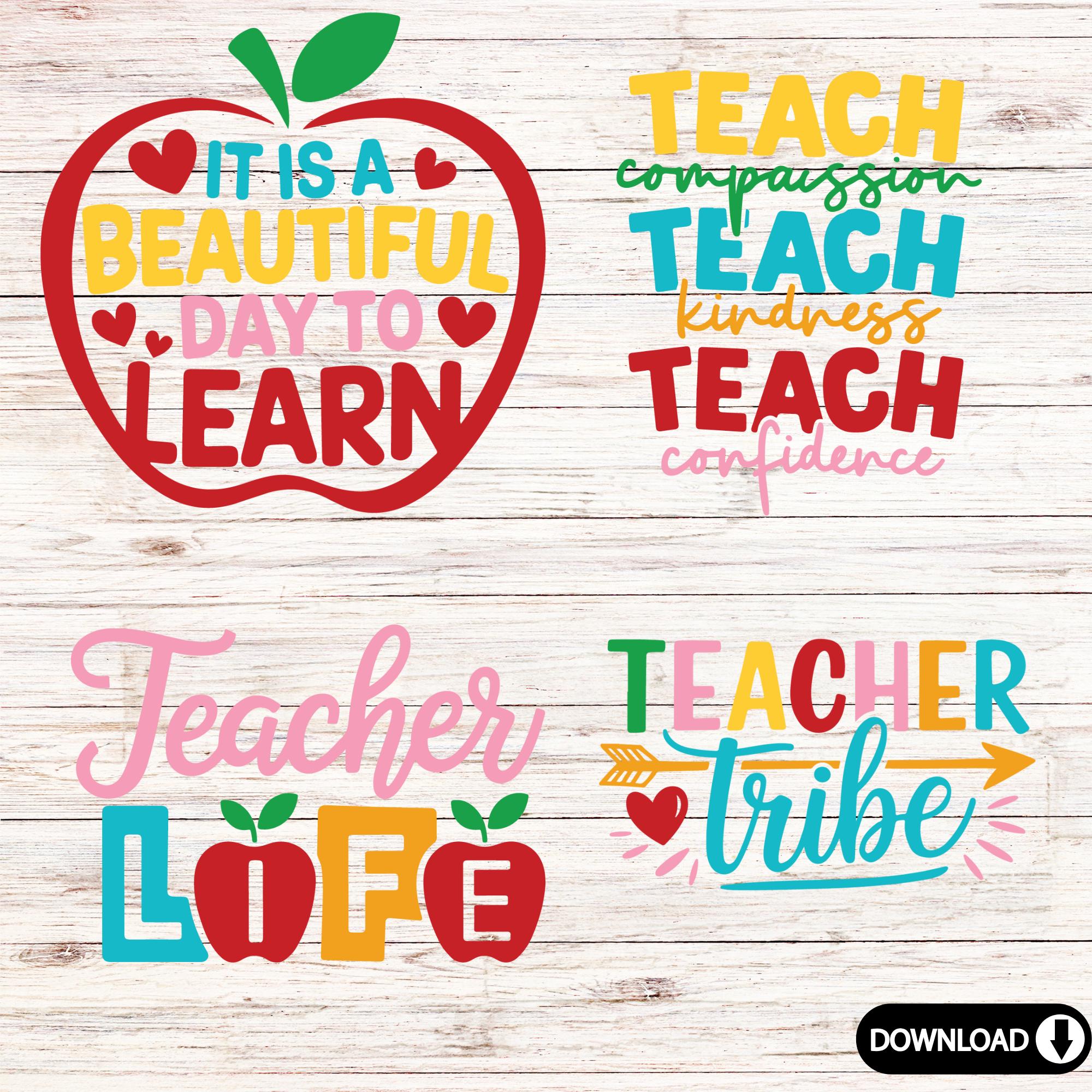 Teacher Appreciation SVG Bundle: Back to School Designs (digital ...
