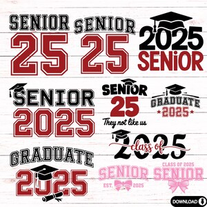 25 Senior 2025 SVG Bundle | Graduation Cap SVG | Proud Graduate Family ...