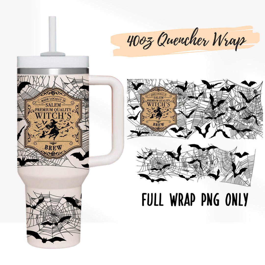 2 Designs 40oz Quencher Stanley Tumbler Full Wrap Witch Vibe Vintage ...