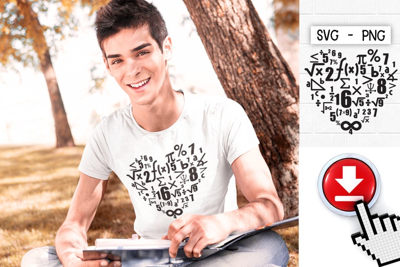 Math Heart SVG Pngmath Lover Svgteacher Student Math - Etsy