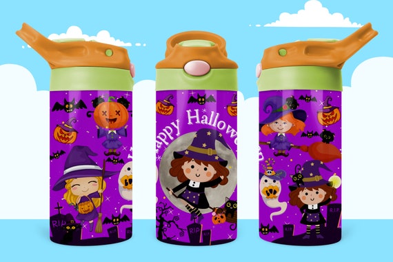 Kids Water Bottle 12 Oz Kid Boo Witch Halloween Sublimation - Etsy