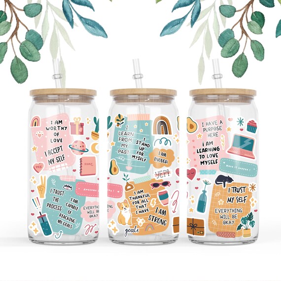 16 Oz Libbey Glass Can Tumbler Sublimation Design Positive Etsy