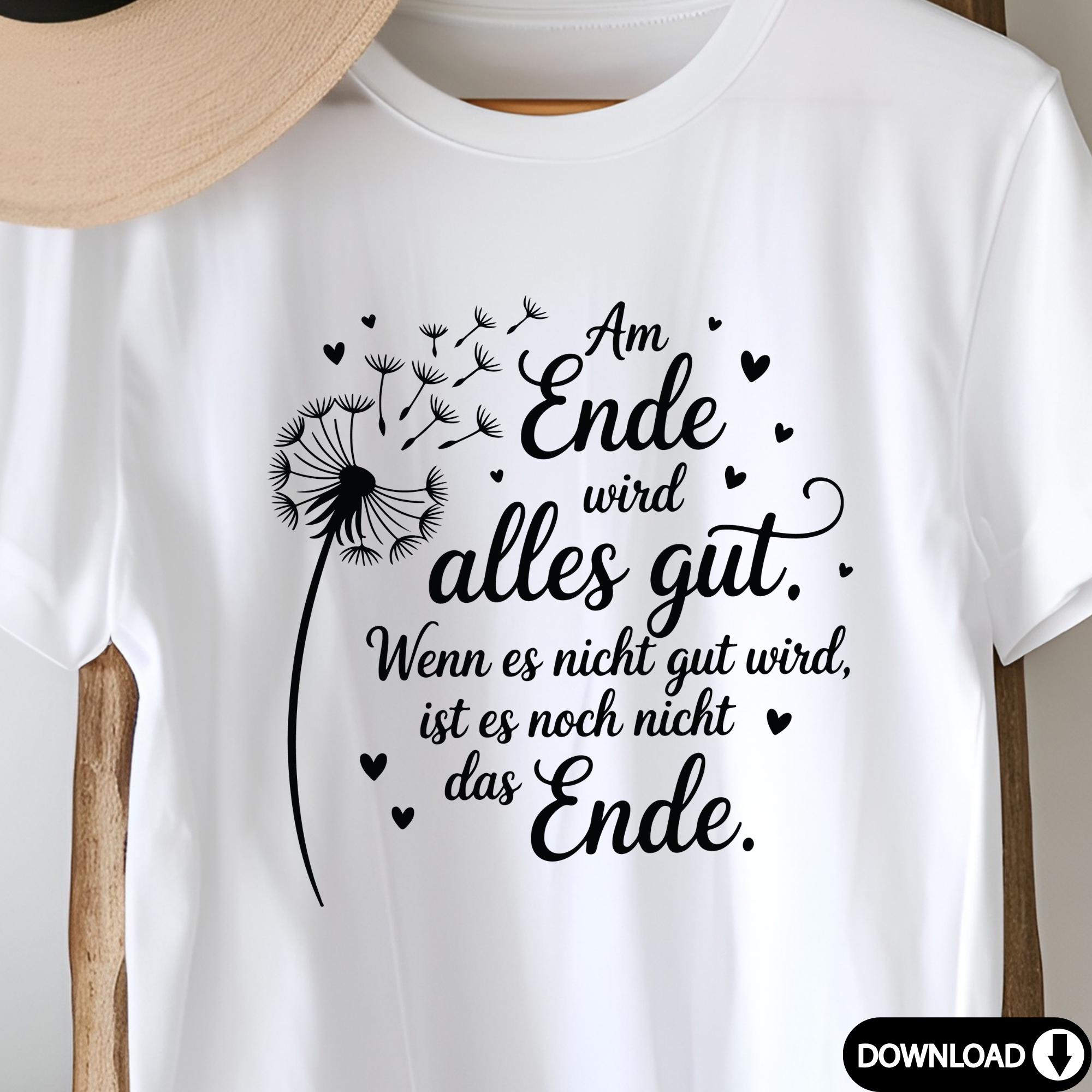 German Sayings SVG Bundle: Dandelion Positive Quotes (digital Download ...