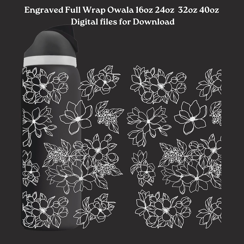 Owala Tumbler Flower Laser Engraving Template: SVG & PNG (digital ...