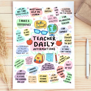 Teacher Daily Affirmations 8.5 X 11 Inches Notebook Journal Cover ...