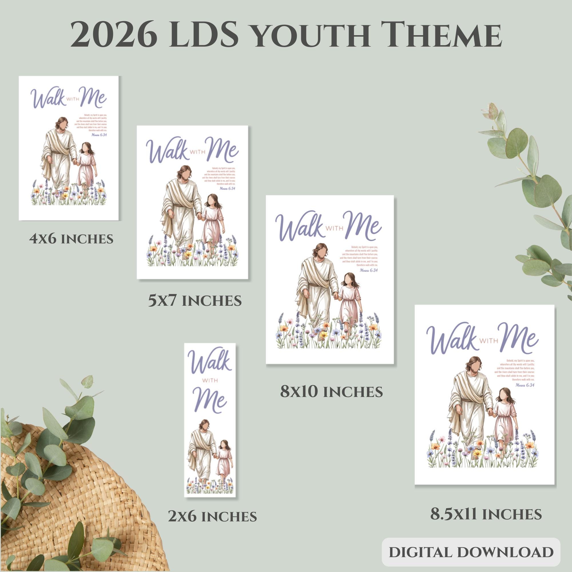 Walk With Me Printable Posters Card : 2026 Youth Theme (digital ...