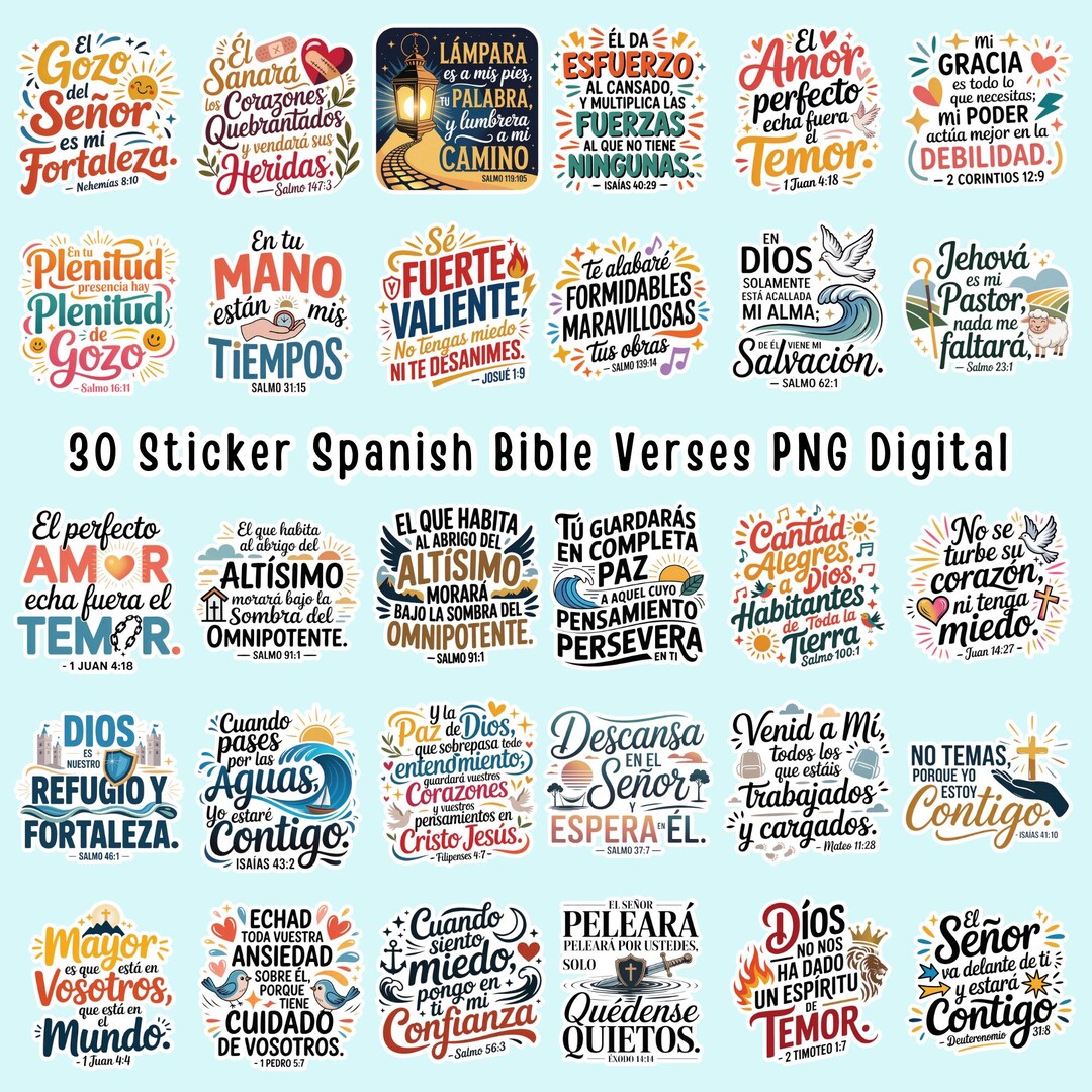 30 Spanish Bible Verse Christian Phrases Frases Cristianas PNG (digital ...
