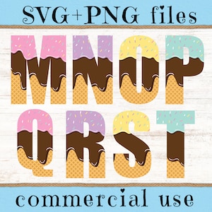 144 Files Bundle Cute Ice Cream Letters SVG PNG| Ice Cream Birthday ...
