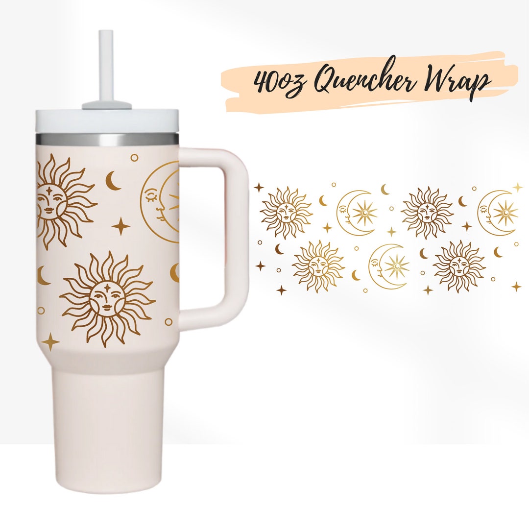 2 Designs 40oz Quencher Stanley Tumbler Wrap Sun and Magic Moon Svg ...