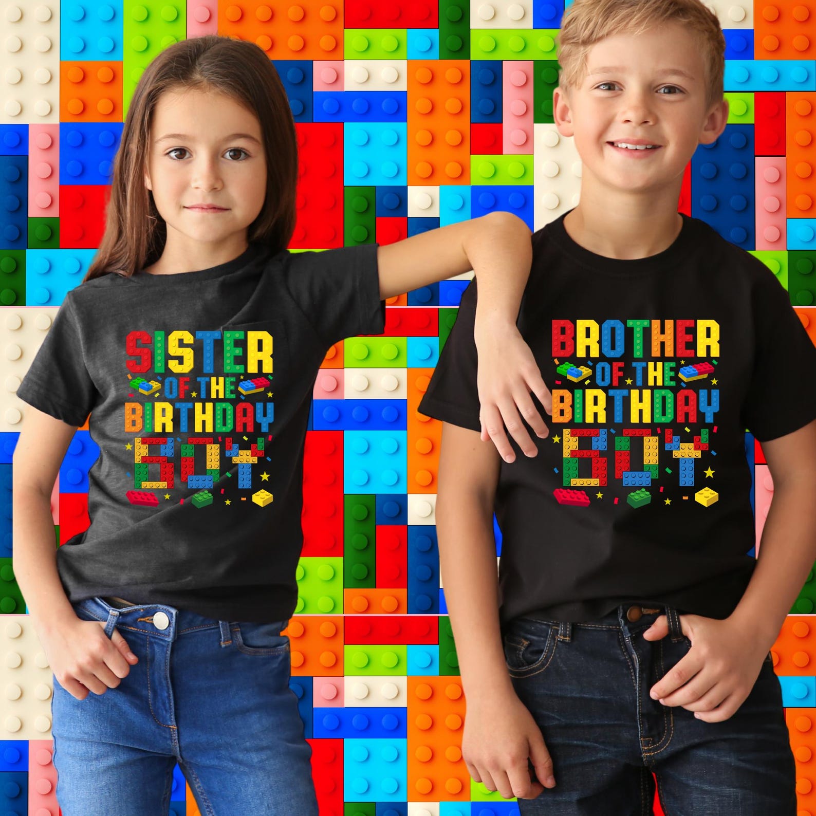 Building Blocks Birthday PNG: Family Team Celebration (digital Download ...