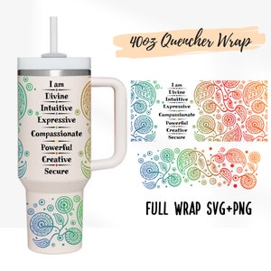 2 Designs 40oz Quencher Stanley Full Wrap Quotetumbler Beautiful Madala ...