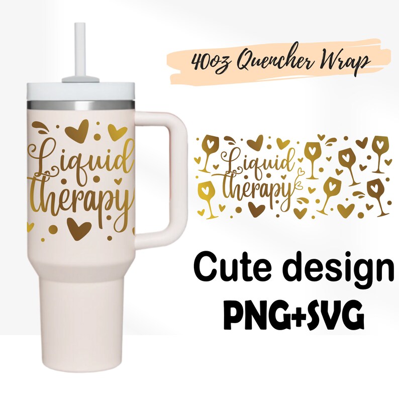 2 Designs 40oz Quencher Stanley Tumbler Wrap Liquid Therapy - Etsy