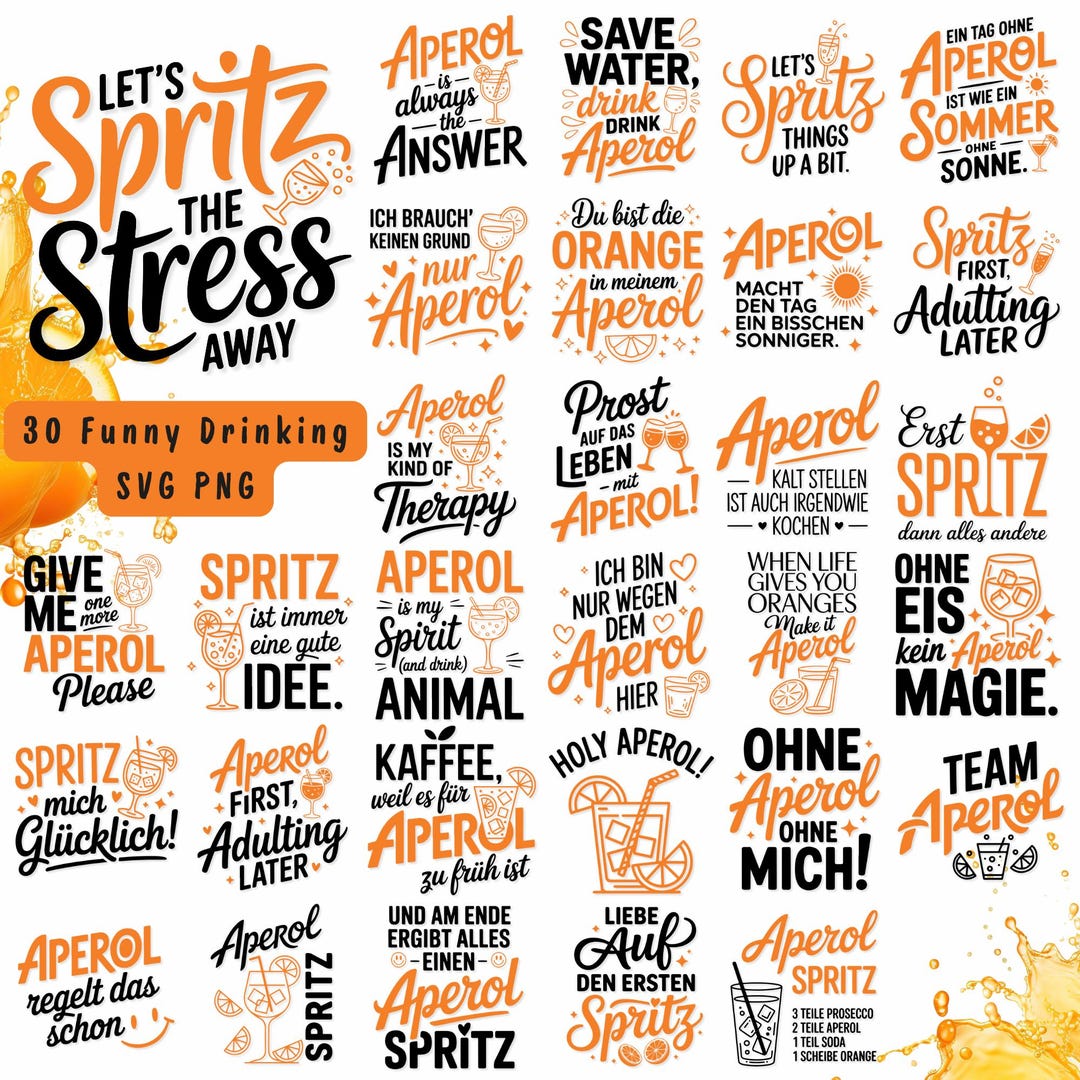 Aperol Spritz SVG Bundle: Funny Aperol Quotes (digital Download) - Etsy ...