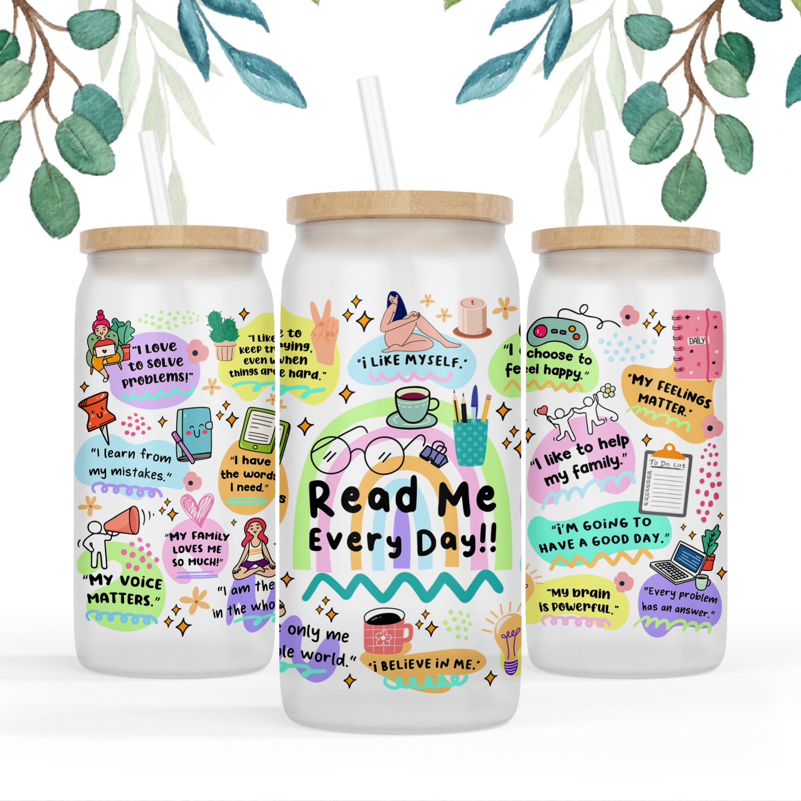 16 Oz Libbey Glass Can Tumbler Sublimation Design Daily | Etsy