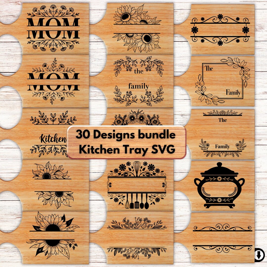 30 Kitchen Tray SVG Bundle | Charcuterie Board Plate Svg | Baking ...