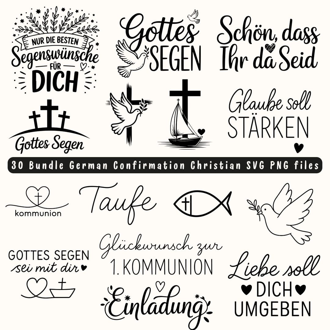 German Confirmation SVG Bundle: Christian Bible Verse Cut Files ...
