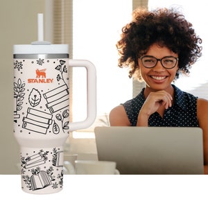 2 Designs 40oz Quencher Stanley Full Wrap Tumbler Booktrovert SVG ...