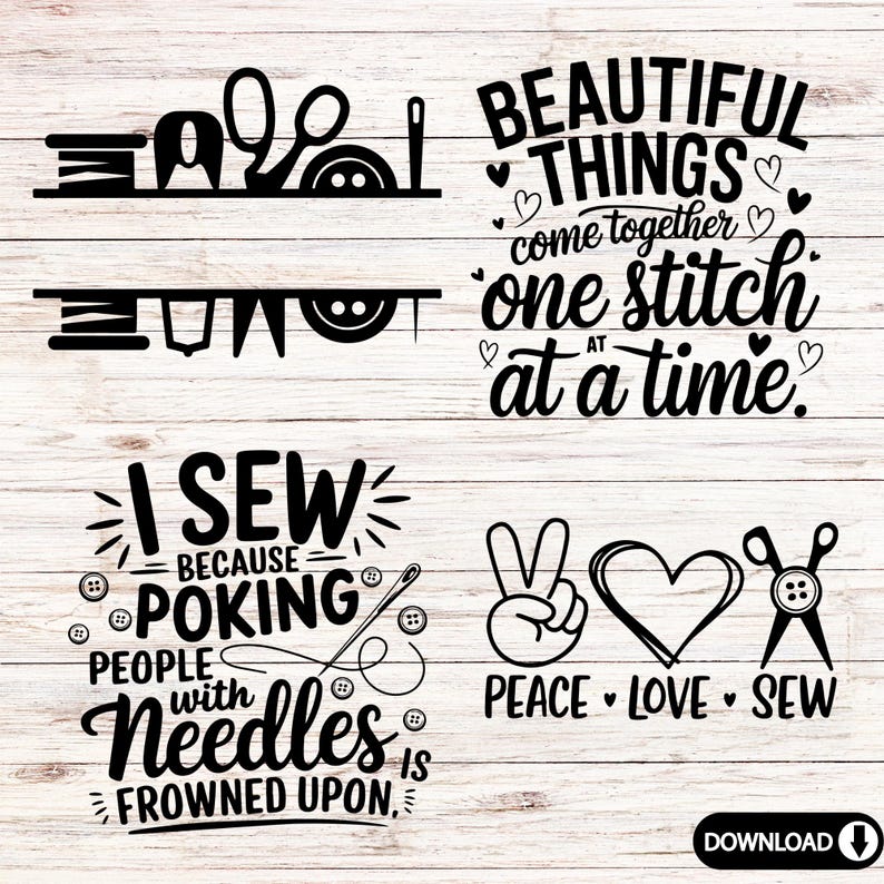 Sewing SVG Bundle: 25 Crafting Cut Files (digital Download) - Etsy