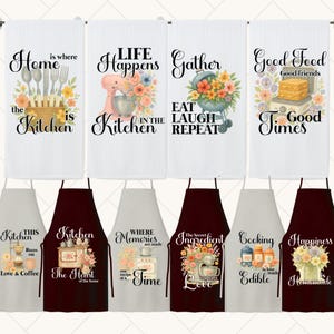 Funny Kitchen Towel Sublimation Designs: Farmhouse Cooking Quotes (PNG ...